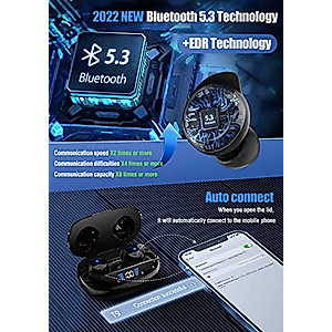 Wireless Earbuds, Bluetooth 5.3 Headset with Dual LED Display, in-Ear Bluetooth Earphones IP7 Waterproof Headphones for Sport,Workout,Gaming