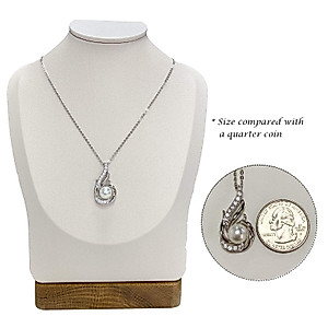 FANCIME June Birthstone Necklace Phoenix Pearl Necklace 9-10mm Genuine Freshwater Pearl in Sterling Silver Fine Jewelry for Women