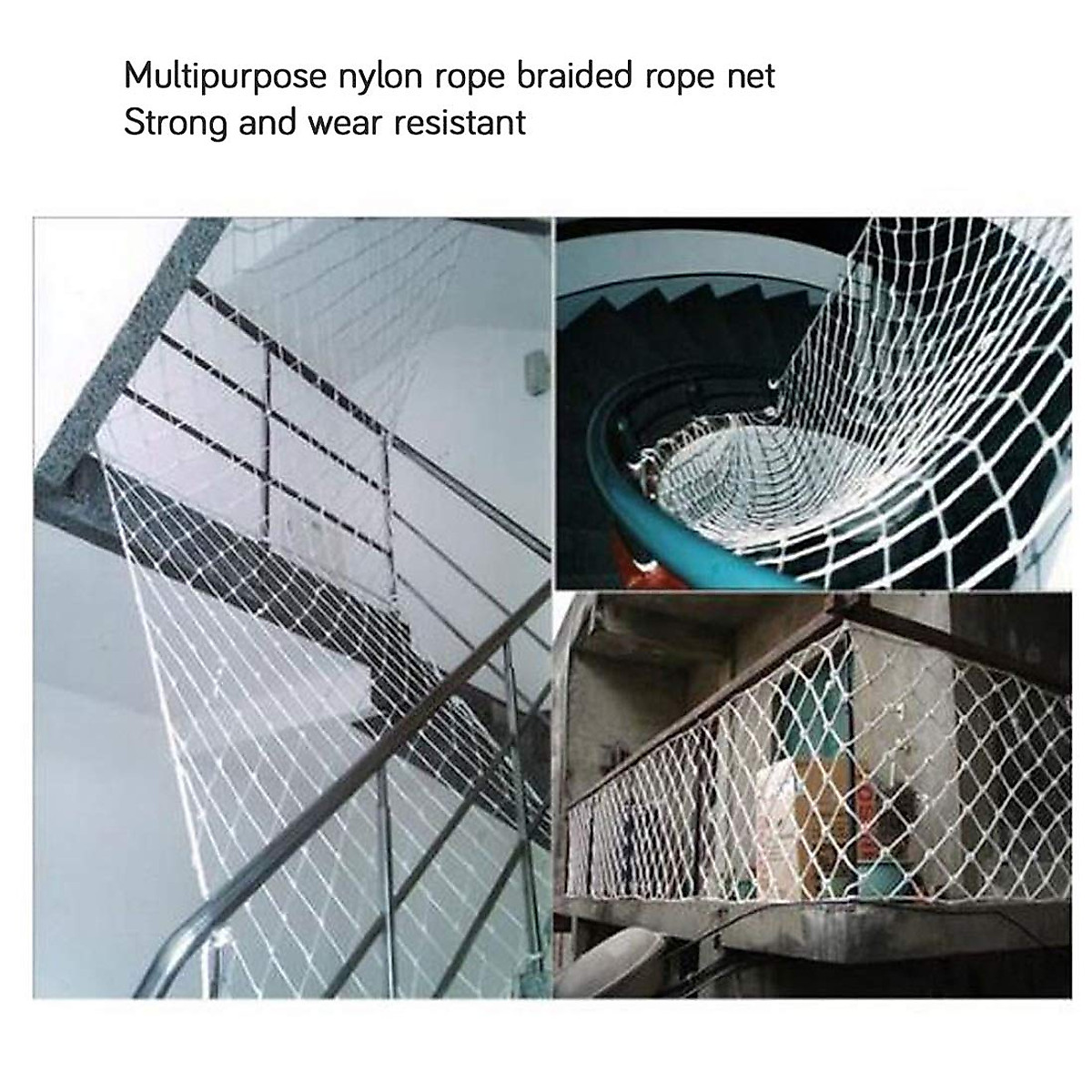 Anti-Fall Stair Nets Fence Nets Baby Safety Net, Stairs Balcony Anti-Fall Net Window Protection Net Outdoor Development Training Climbing Net Bar Garden Decoration Net Hanging Clothes Net White Rope