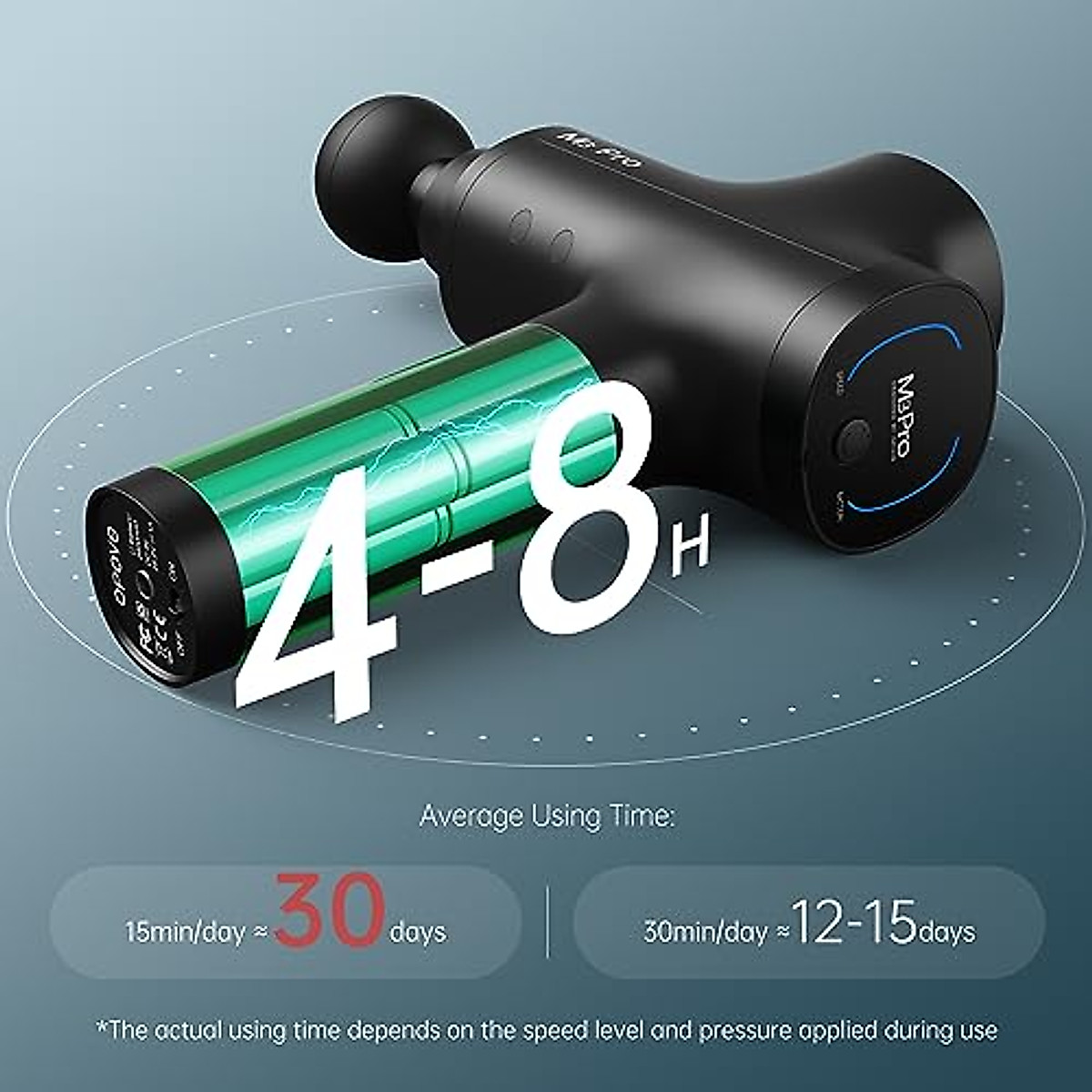 opove M3 Pro 2 Massage Gun Deep Tissue Percussion Muscle Massager for Workout, Handheld Percussive Therapy Fascia Gun for Athletes Fast Recovery 4-8 Hours Long Battery Life, Powerful, Quiet, Black