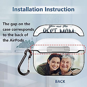 Custom Airpods Case for Airpods Pro (1st/2nd Generation), Customize Airpod Case Cover with Your Photo/Text/Name Personalized Airpod Case with Keychain, Personalized Gift