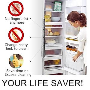 OUGAR8 Refrigerator Door Handle Covers Protective Electrical Kitchen Appliances Gloves Fridge Microwave Dishwasher Door Cloth Protector- Catches Drips,Smudges&Fingerprints Dust Covers (Gray Plush)