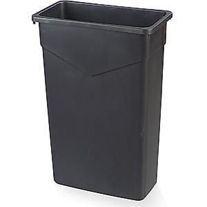 Carlisle FoodService Products 34202303 TrimLine Rectangle Waste Container Trash Can Only, 23 Gallon, Black