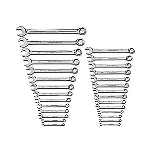 GEARWRENCH 28 Pc. 6 Pt. Combination Wrench Set, SAE/Metric - 81923, Chrome