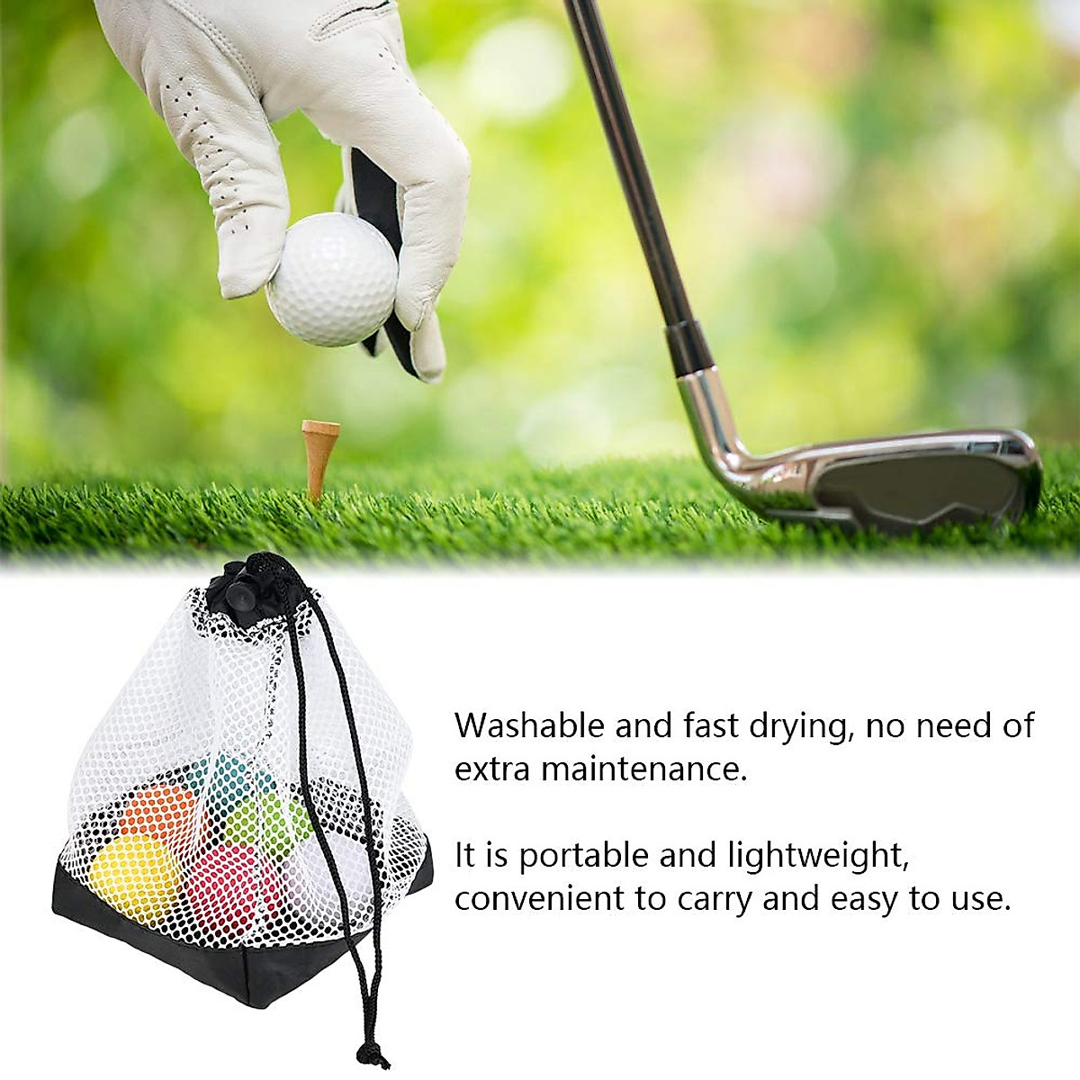 Ball Bag, Nylon Mesh Pouch, Storage Bag Pouch with Drawstring Cord Lock Closure, Can Hold 36 Balls, 1 Pack Mesh Ball Bag