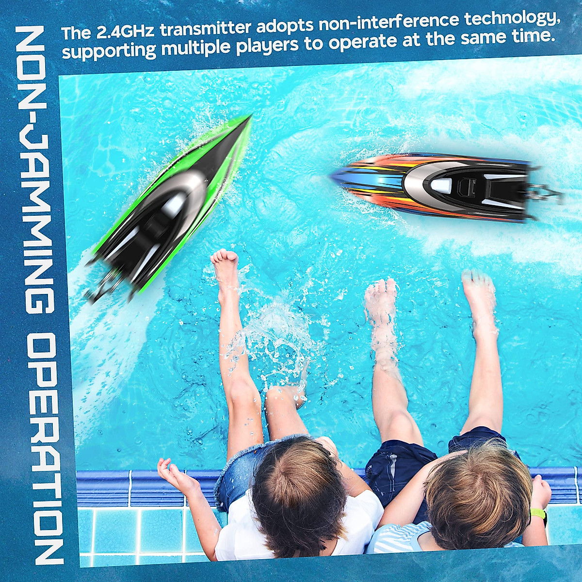 ALPHAREV Remote Control Boat - R308 32+ KPH Fast RC Boat for Adults & Kids with Portable Suitcase, 2.4Ghz Racing Boat for Pool & Lake, Summer Water Toys, Birthday Gifts for Boys