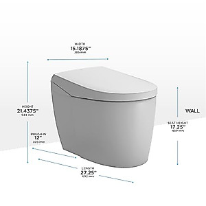 TOTO NEOREST® AS Dual Flush 1.0 or 0.8 GPF Toilet with Intergeated Bidet Seat and EWATER+, Cotton White - MS8551CUMFG#01
