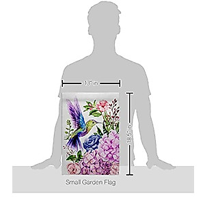 Breeze Decor Purple Hummingbird Garden Flag Friends Birds Flamingo Cardinal Peacock Springtime Natural Wildlife House Decoration Banner Small Yard Gift Double-Sided, Made in USA