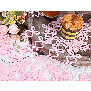 Pink Bow Confetti - She's Tying The Knot Bachelorette Party Confetti,Bow Bridal Shower Decorations,Tying The Knot Bridal Shower