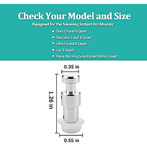 Steam Release Handle,Original Float Valve Replacement Parts with 3 Silicone Caps for Instant Pot Duo 3, 5, 6 and 8 Quart,Duo Plus 3, 6 QT by ZYLONE