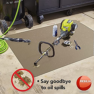 RESILIA - X-Large Under Grill Mat - Beige/Tan Orange Peel, 57 x 47 inches, for Outdoor Use