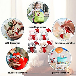 Zomiboo 12 Pcs Easter Bunny Bear Koala 4 Inch Mini Animal Plush Toys Soft Cute Dolls Sleeping and Playing Stuffed Toys Gifts for DIY Baby Shower Party(Bear with Hat,Pink/Yellow/White/Gray)