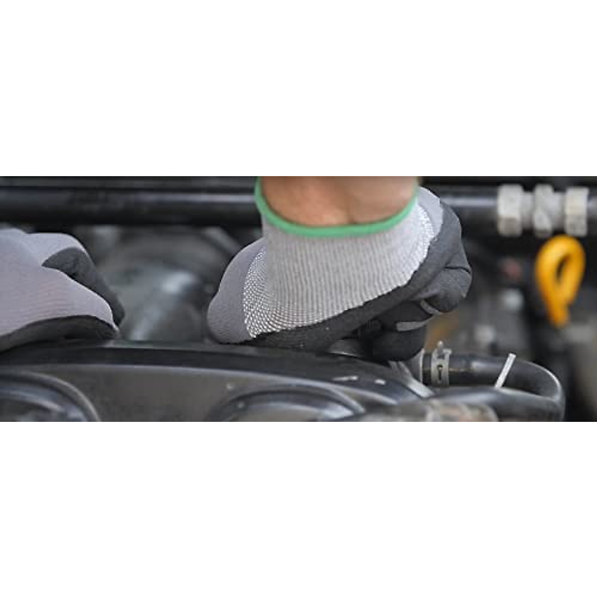 G & F Products Endurance Pro Seamless Knit Nylon Gloves with Micro Form Nitrile Grip, LARGE (Pack of 12) (1529L-DZ) Black