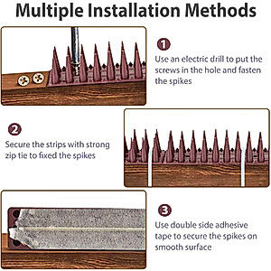 Lssfadccx Bird Spikes, Pigeon Outdoor Deterrent Device No More Bird Nests & Poop, Pigeon Spikes for Garden Fence Wall Railing Roof, 10cm/4inch Spikes (13.3 feet, Plastic)
