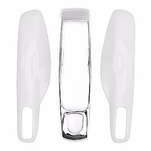 Car Key Case For Porsche 911 Panamera Macan Boxste Key Fob Protector Cover Shell Case Trim Replacement (White + Silver)