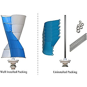AECEVAN Vertical Spiral Wind Power Turbine Generator, 8000W Helix Magnetic Levitation Axis Wind Turbine 12V/24V/48V Wind Generator Power for Outdoor Garden Boat Hybrids Streetlight (48V)