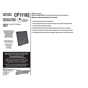 FRAM Fresh Breeze Cabin Air Filter Replacement for Car Passenger Compartment w/ Arm and Hammer Baking Soda, Easy Install, CF11182 for Select Acura and Honda Vehicles