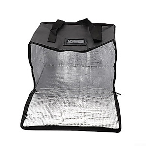 Food Insulation Bag, Insulated Food Delivery Bag for Hot and Cold Meal Double Closure Grocery Tote Insulation Bag with Front Compartment(28L)