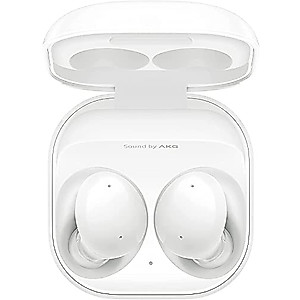 SAMSUNG Galaxy Buds 2, Bluetooth Earbuds, True Wireless, Noise Cancelling, Charging Case, Quality Sound, Water Resistant - (Renewed) (White)