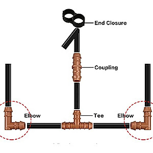 iRunning 18 Pieces Drip Irrigation 1/2" Tubing Elbow Fittings (17mm), Barbed Elbow Connectors for 1/2 Inch Irrigation Tubing (0.600" ID), Drip Line Elbows for Drip Sprinkler Garden Systems