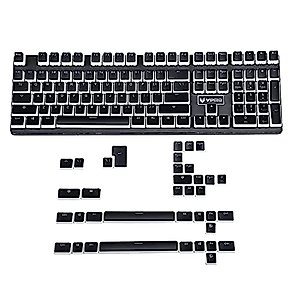 YMDK ANSI ISO PBT Doubleshot Shine Through Pudding Keycaps Suitable for MX Mechanical Keyboard Corsair Razer SF KBD75 Tada68 DZ60 (Black Pudding Full Set)(Only Keycap)