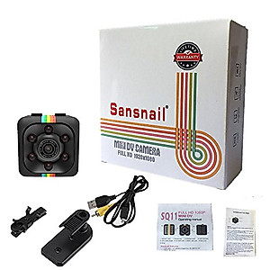 Sansnail Mini Camera 1080P SQ11 Portable Small HD Nanny Cam with Night Vision and Motion Detection Indoor Covert Security Camera for Home and Office