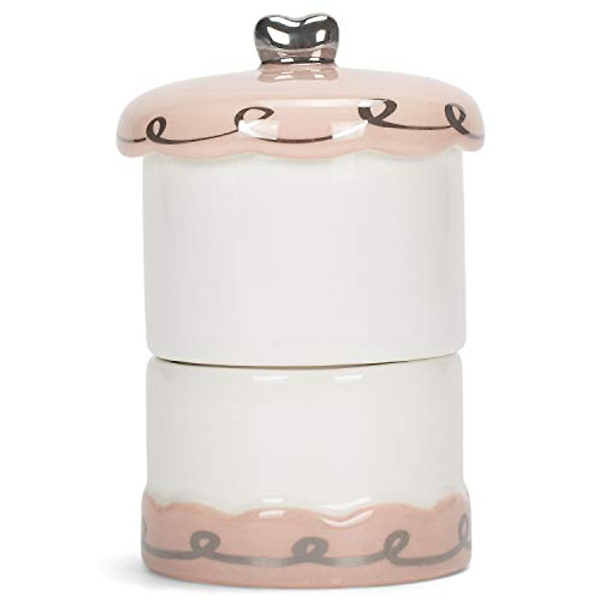 Baby Tooth and Curl Metallic Pink 3.5 x 2.5 Glossy Ceramic Keepsake Box