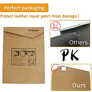 Sayopin Leather Repair Patch Kits for Furniture, Car Seats Couches and Elbow Self-Adhesive Patch Tape for Leather and Vinyl Repair, 8x11 inch Leather Sofa Repair Kits