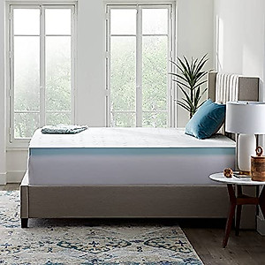 LUCID Memory Foam Soft and Breathable-Machine Washable Mattress Topper Cover, King, White