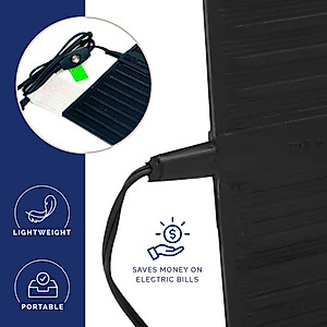 Cozy Products Electric Foot Warmer Mat-Heated Rubber Pad, Small Portable Floor Heater, for Home, Office, Garage, Car Use, 135 Watts, 8 lbs, 36.5" x 16" x 0.25", Black