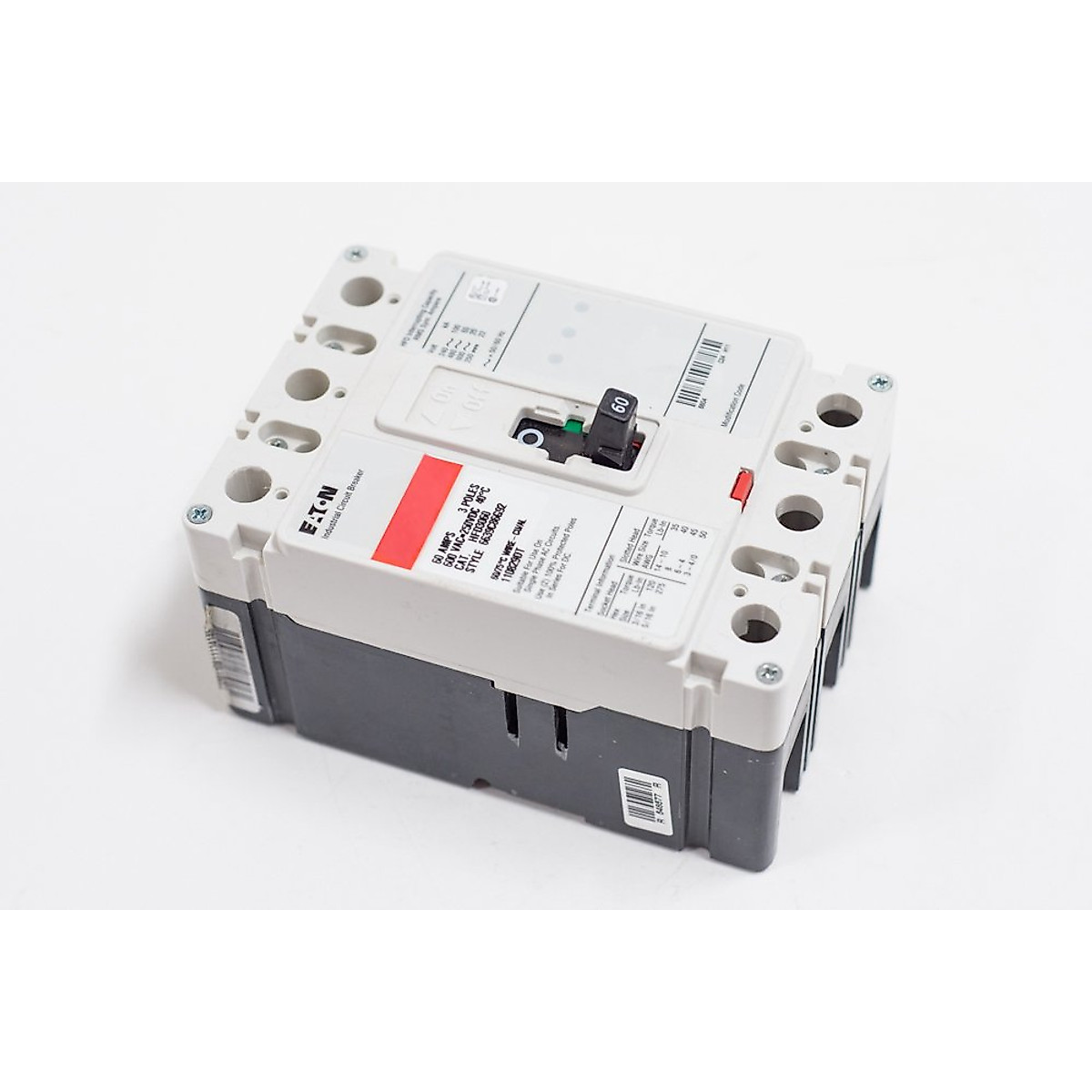 CUTLER HAMMER EHD3080L 480VAC, Circuit Breaker, 3POLE, 80AMP, 250VDC, Type EHD