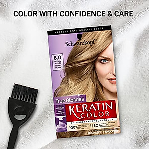 Schwarzkopf Keratin Color Permanent Hair Color Cream, 8.0 Medium Blonde