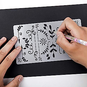 Journal Stencil 20 PCS Plastic Planner Stencils Set for Journal Notebook Diary Scrapbook DIY Drawing Card Template Journal Stencils, 4x7 Inch1