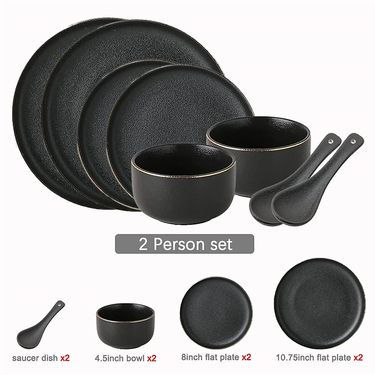 VejiA Cutlery Set Ceramic Dinner Plate and Bowl Set Restaurant Hotel Cutlery