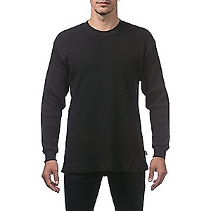Pro Club Men's Heavyweight Cotton Long Sleeve Thermal Top, Large, Black