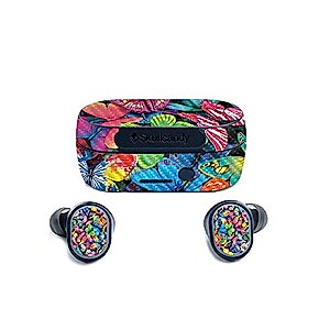 MightySkins Carbon Fiber Skin for SkullCandy Sesh True Wireless Earbuds - Butterfly Party | Protective, Durable Textured Carbon Fiber Finish | Easy to Apply | Made in The USA (CF-SKSE-Butterfly Party)