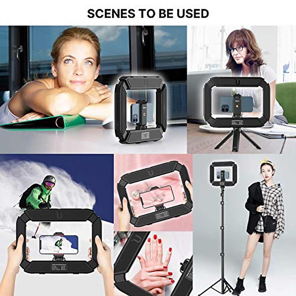 ULANZI Smartphone Video Rig with Light, Cell Phone Handheld Stabilizer with Ring Light 8500k Selfie Light for Filmaking Live Steam Tiktok YouTube Video Recording, with 8000mAh Build-in Battery