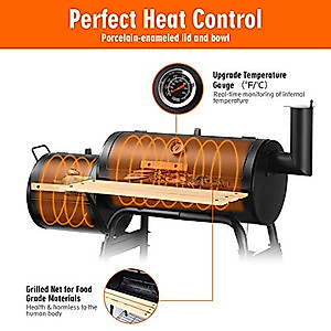 Giantex BBQ Grill Charcoal Barbecue Grill Outdoor Pit Patio Backyard Home Meat Cooker Smoker with Offset Smoker