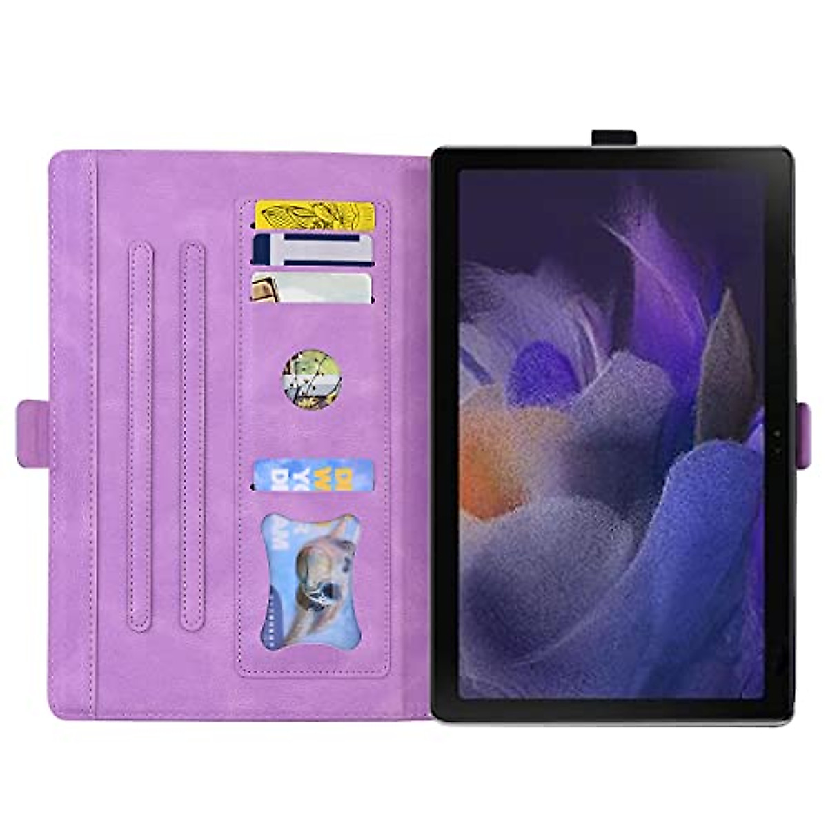 Linbol Case for Samsung Galaxy Tab A8 10.5 inch Tablet 2022 SM-X200 SM-X205 Folio Stand Magnetic Shell Cover,Slim Embossed Floral Samsung Galaxy Tab A8 10.5 Inch(2022)