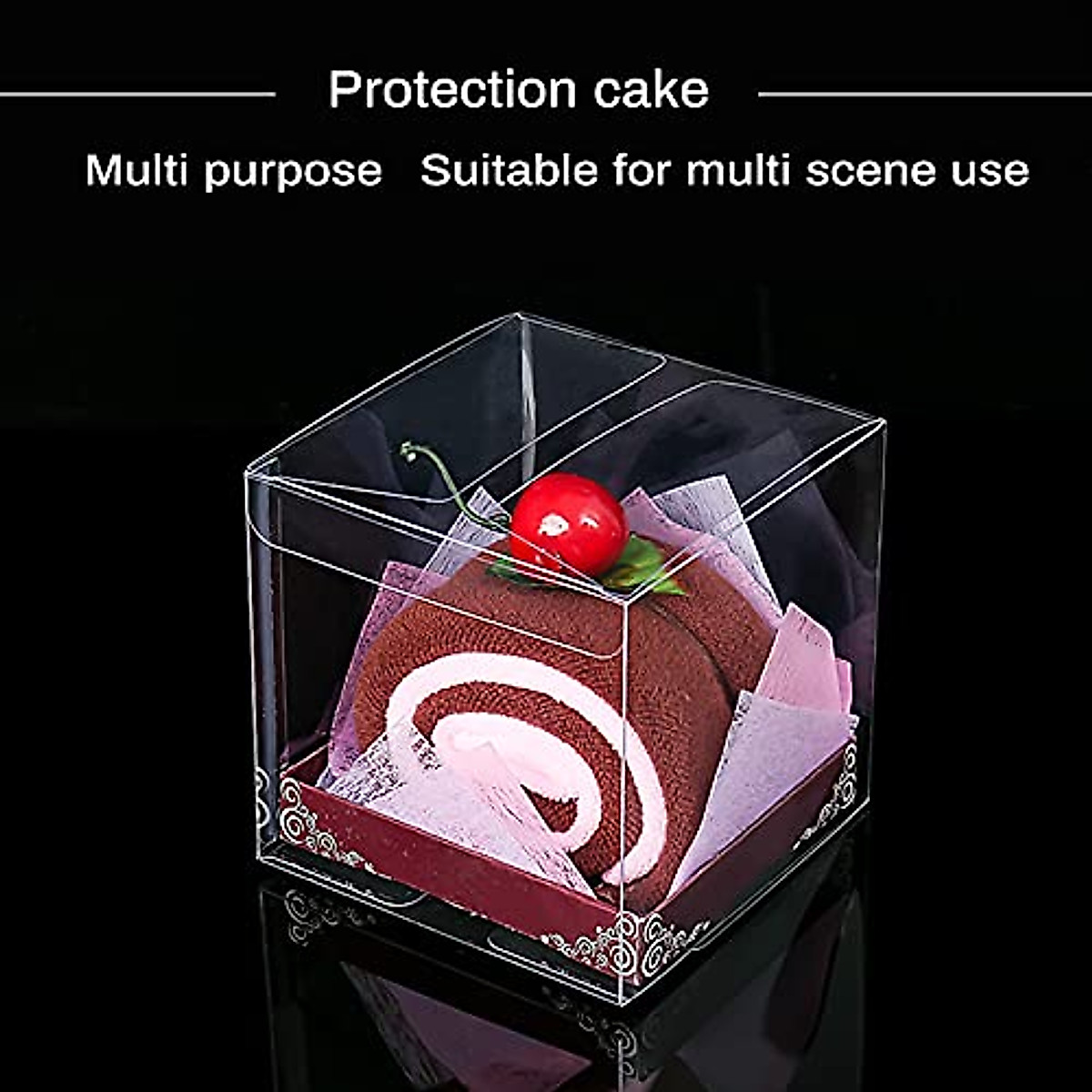 Oomcu 50 Pack Clear Plastic Favor Boxes,Transparent Macaron Cupcake Chocolate Candy Soap Gift Single Individual Packaging Boxes for Christmas Valentine Wedding Party Baby Shower Display(3" x 3" x 3")