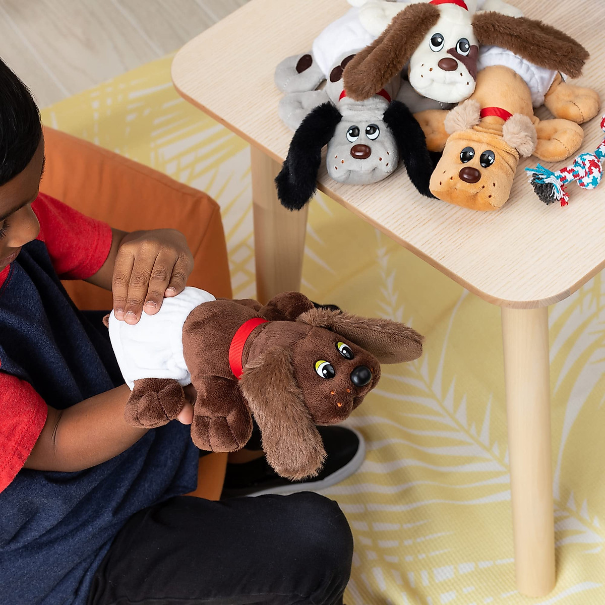 Pound Puppies Newborns Plush - White with Dark Brown Spots (Fuzzy Ears)