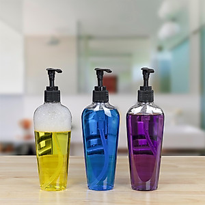 Cornucopia 8-Ounce Clear Oval-Shaped Plastic Lotion Bottles w/Pump Dispensers (8-Pack); Empty Containers for Lotion, Liquid Soap, Baby Care, Hand Care