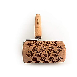 Rolling Pin Embossed With DOG PAWS Pattern For Baking Engraved cookies Size Roller 4 inch