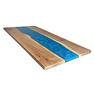 Epoxy Table, Live Edge Wooden Table, Epoxy Resin River Table, Natural Wood,Dining table, Natural Epoxy Table, Resin Table 42x24 inch