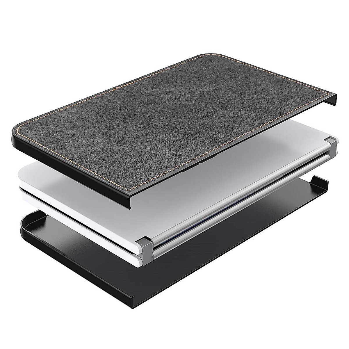 Feitenn Leather Slim Case for Microsoft Surface Duo Case 2020, Lightweight Folio Thin PU Leather Cover Durable Protective Bumper Shockproof Defender Shell for Microsoft Surface Duo 8.1" 2020 - Black