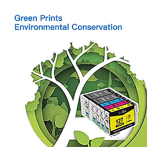 LxTek Remanufactured Ink Cartridge Replacement for 127 127XL T127 to use with Workforce 545 645 845 WF-3520 WF-3540 WF-7010 WF-7510 WF-7520 NX530 NX625 Printer (5-Pack)