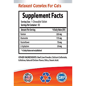 MY LUCKY PETS LLC cat Relax Chews - Advanced Relaxant for Cats - Calms Down Your CAT - Anxiety Relief Complex - Valerian Root cat - 1 Bottle (90 Chewable Tablets)