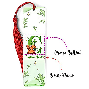 GOLEEX Personalized Initial Bookmark Red Panda Magnetic Bookmarks Customized Name Letter Page Markers Cute Bookworm Gifts for Book Lovers Readers Students Kids Women at Christmas