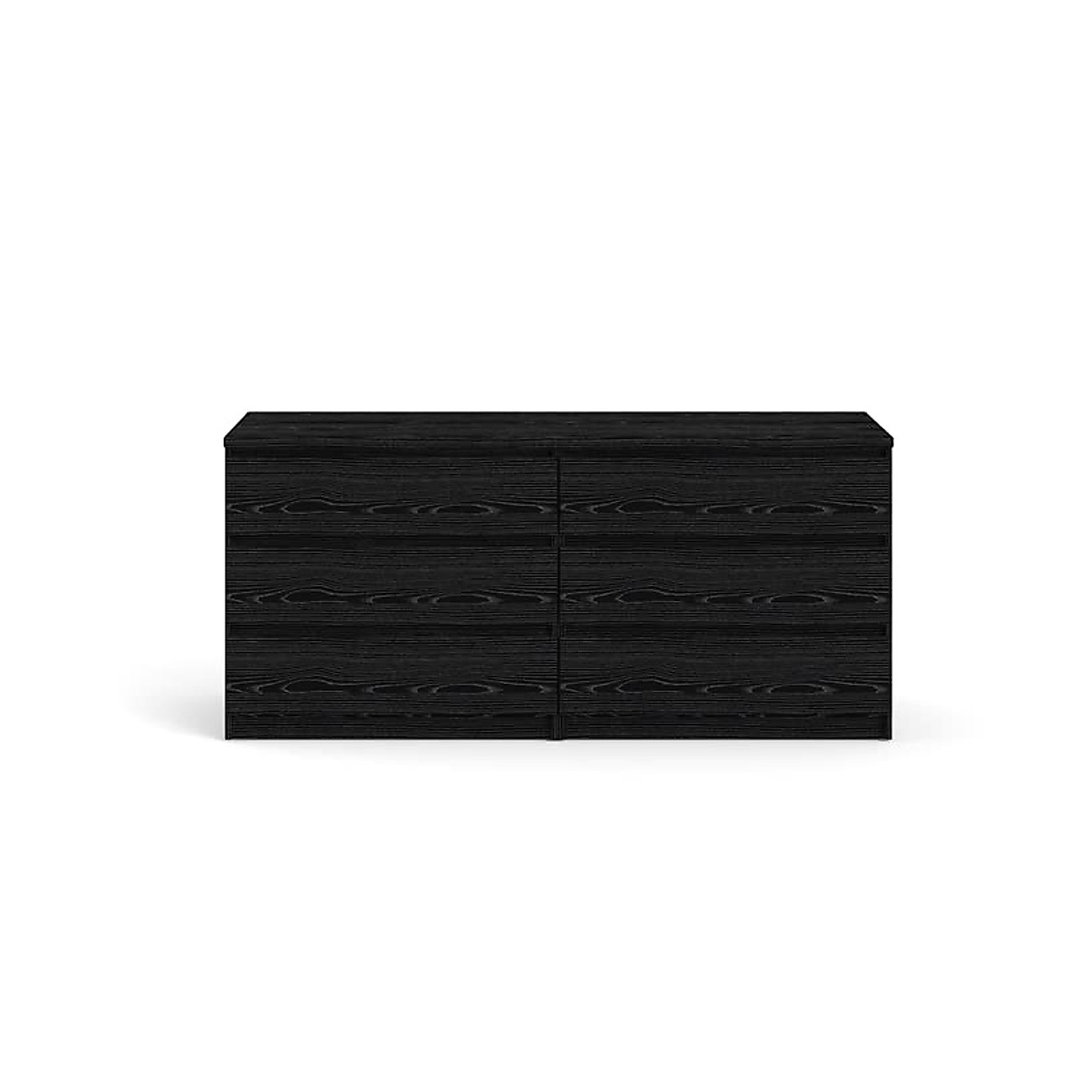 Pemberly Row Modern Contemporary 6 Drawer Wide Double Bedroom Dresser in Black Woodgrain