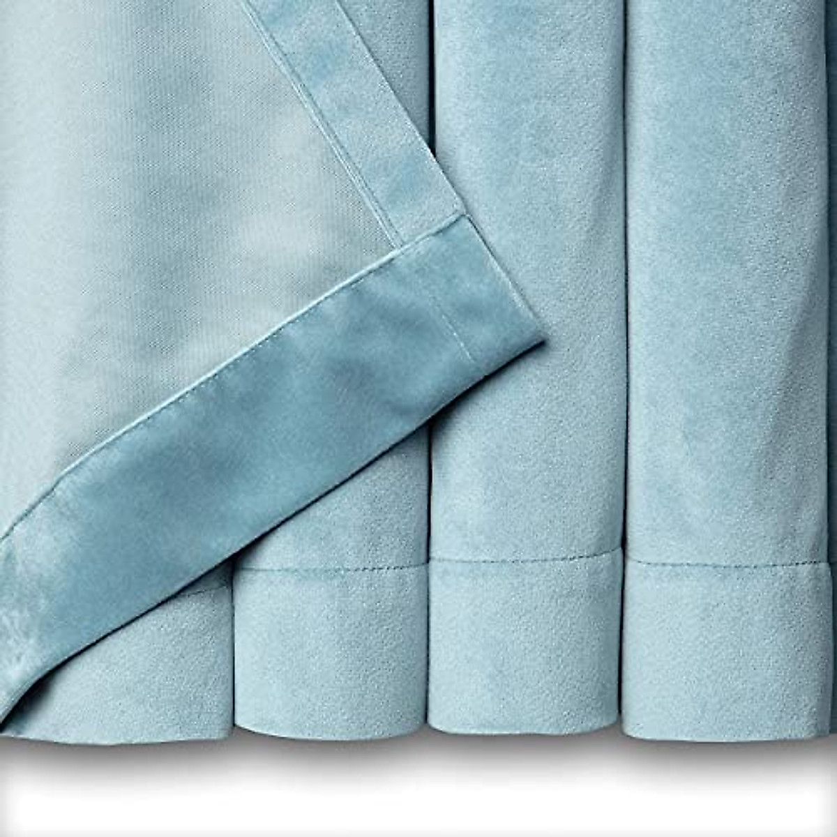 Chanasya Solid Velvet Curtains - Classy and Solid Drapes for Living Room or Bedroom - 52" x 84" - Slate Blue, 2 Panels